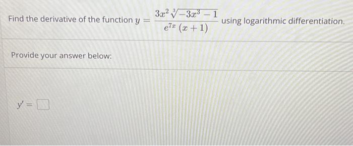 Solved Find the derivative of the function | Chegg.com