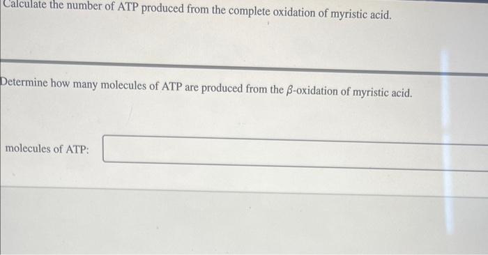Solved Calculate the number of ATP produced from the | Chegg.com