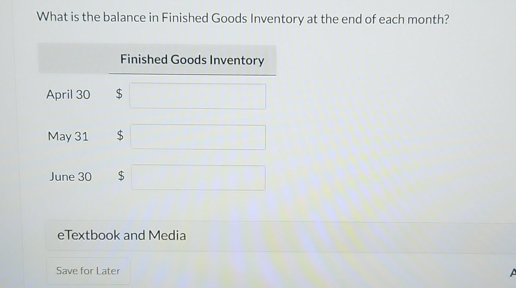 Solved What is the balance in Finished Goods Inventory at | Chegg.com