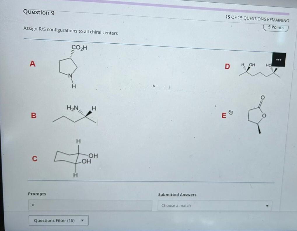 Solved Assign R/S configurations to all chiral centers A D B | Chegg.com