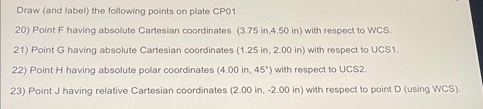 Solved Draw (and label) ﻿the following points on plate | Chegg.com