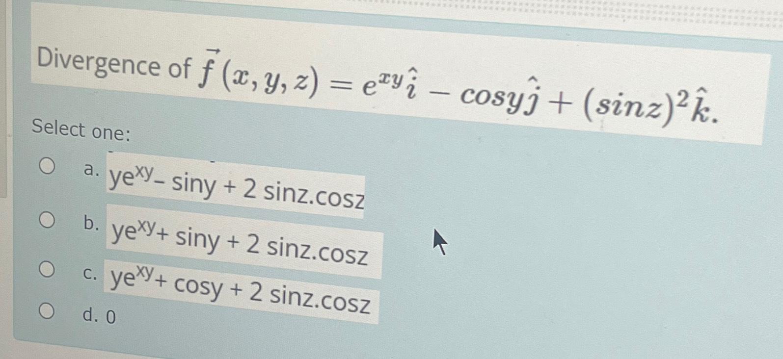 Solved Divergence of | Chegg.com