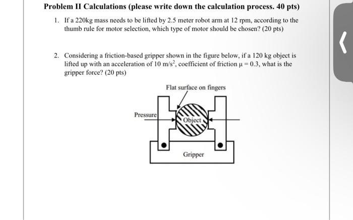Solved Problem II Calculations (please write down the | Chegg.com