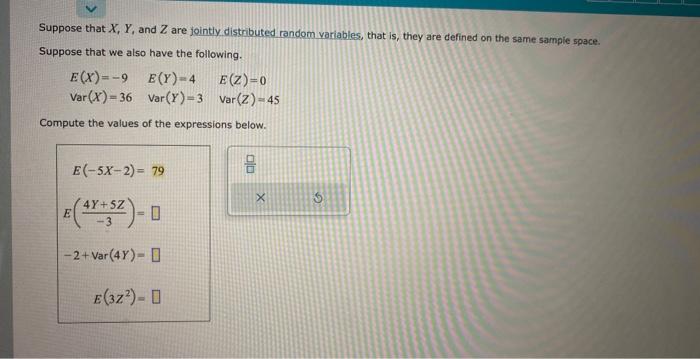 Solved Suppose that X,Y, and Z are jointly distributed | Chegg.com