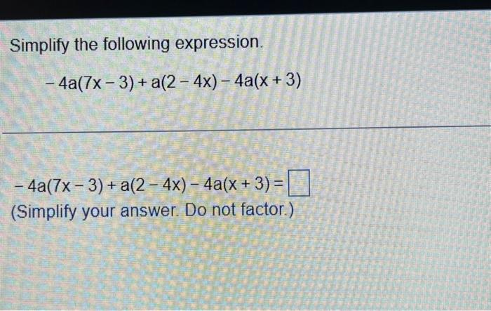Solved Simplify the following expression | Chegg.com