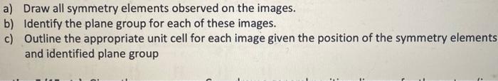 Draw all symmetry elements observed on the images. | Chegg.com