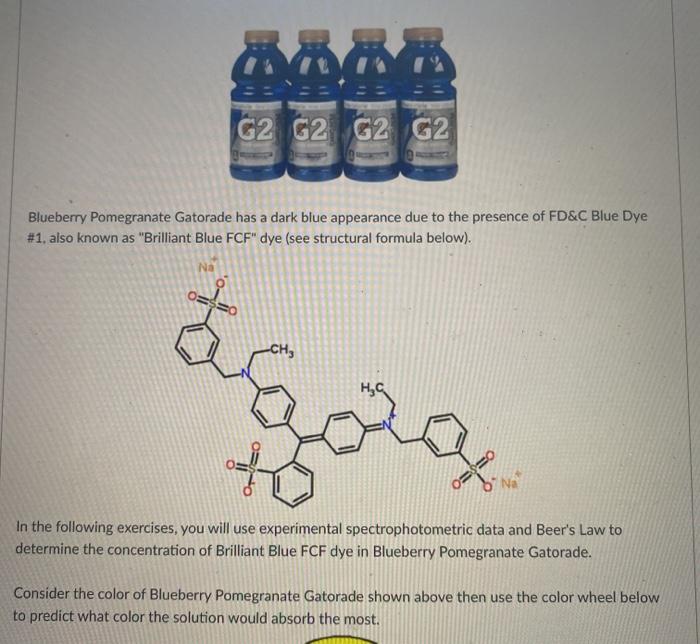Solved G2 G2 G2 G2 Blueberry Pomegranate Gatorade has a dark | Chegg.com