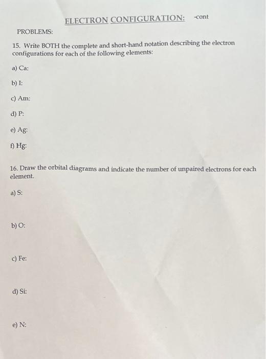 Solved 15. Write BOTH the complete and short-hand notation | Chegg.com