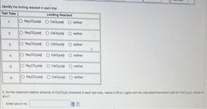 Solved Part II. Na2CO3(aq)+CaCl2(aq)→2NaCl(aq)+CaCO3(s) Data | Chegg.com