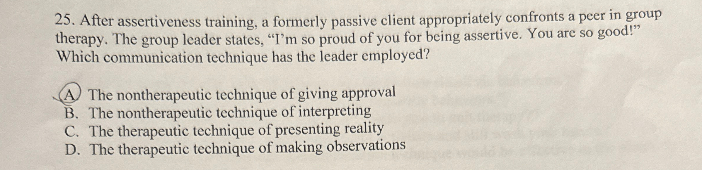 Solved After assertiveness training, a formerly passive | Chegg.com