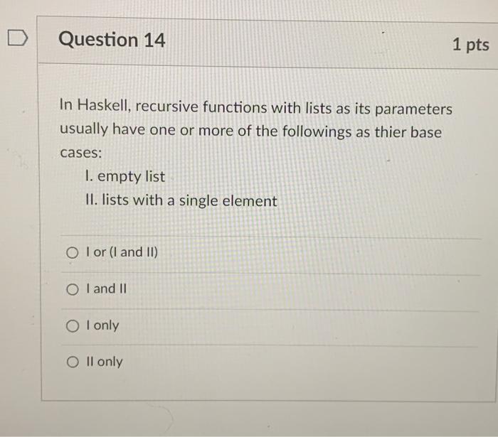 Solved In Haskell Recursive Functions With Lists As Its