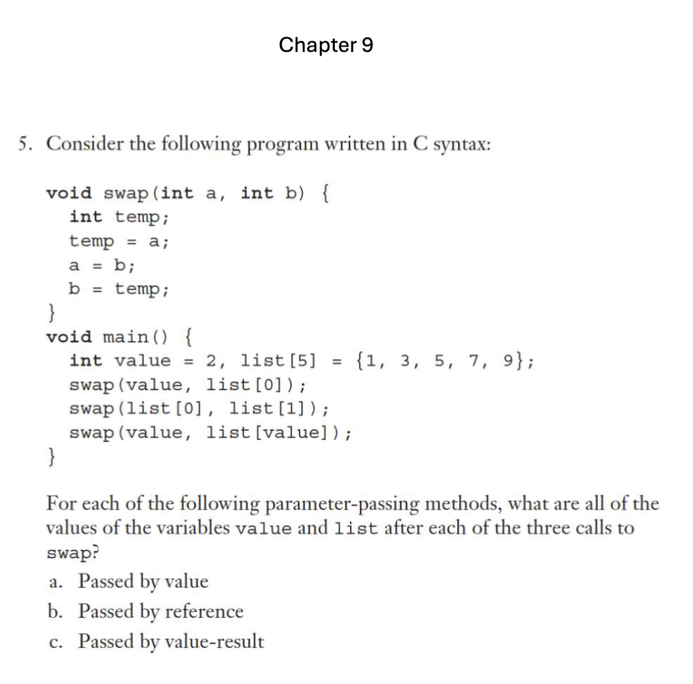 Solved Chapter 95. ﻿Consider the following program written | Chegg.com