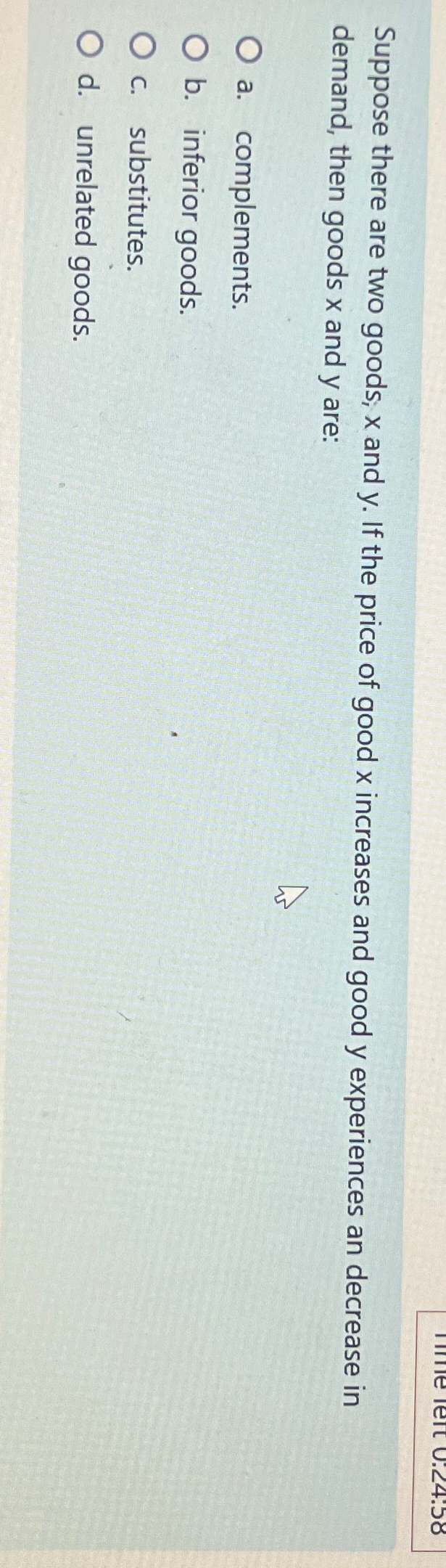 Solved Suppose there are two goods; x ﻿and y. ﻿If the price | Chegg.com