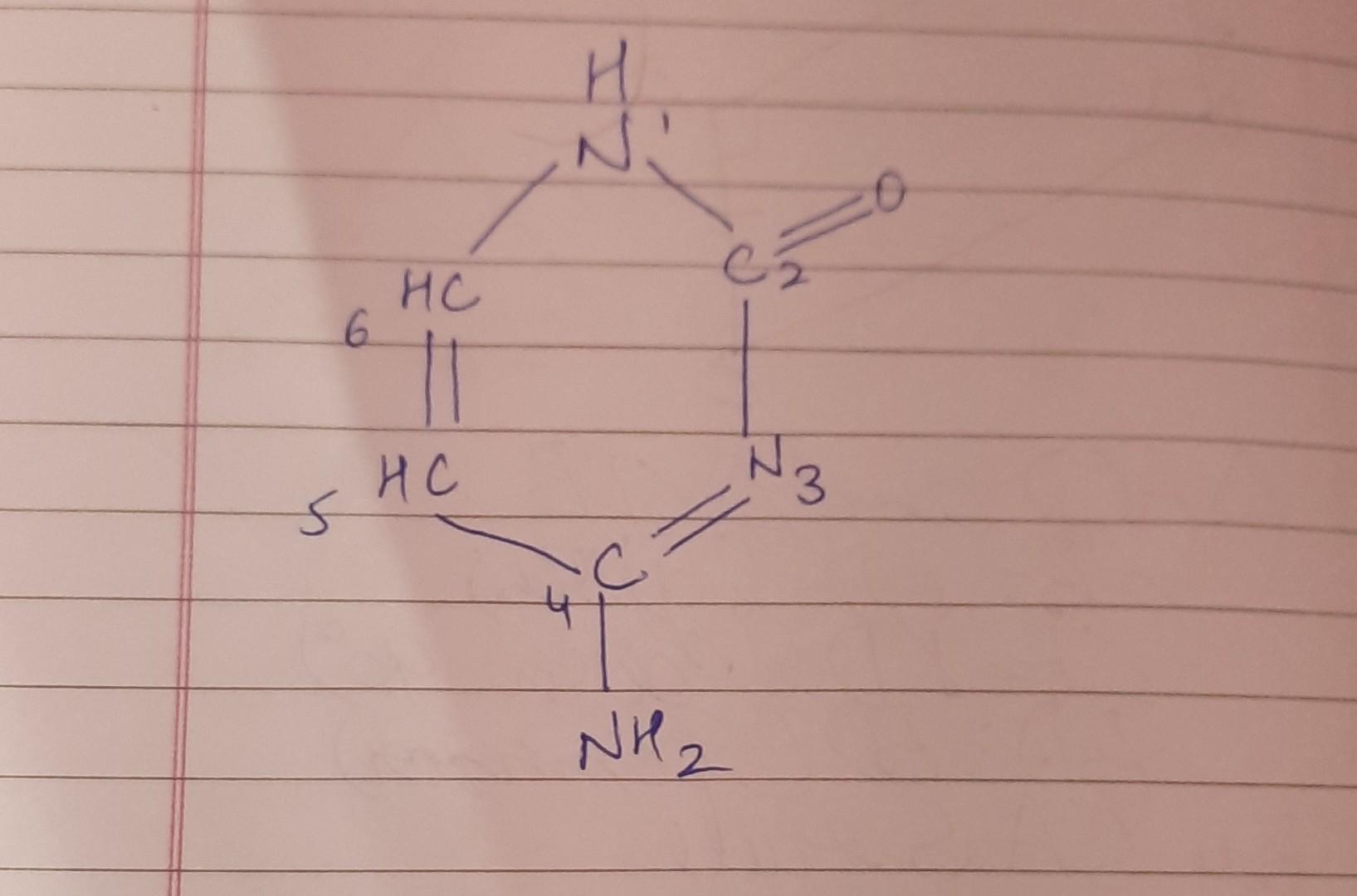 Solved In this structure of cytosine molecule one of the | Chegg.com