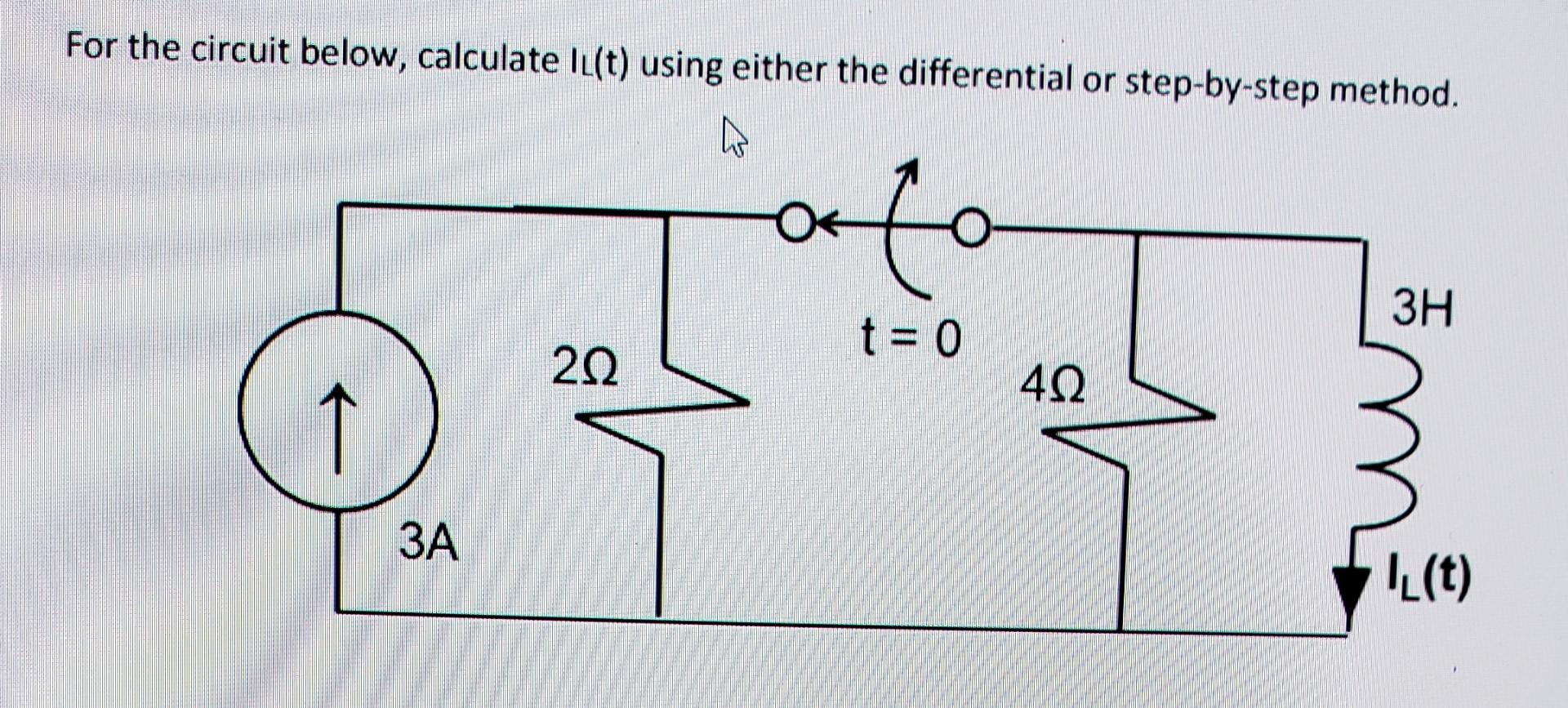 Solved For the circuit below, calculate IL(t) using either | Chegg.com