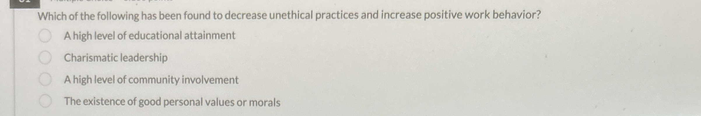 Solved Which of the following has been found to decrease | Chegg.com