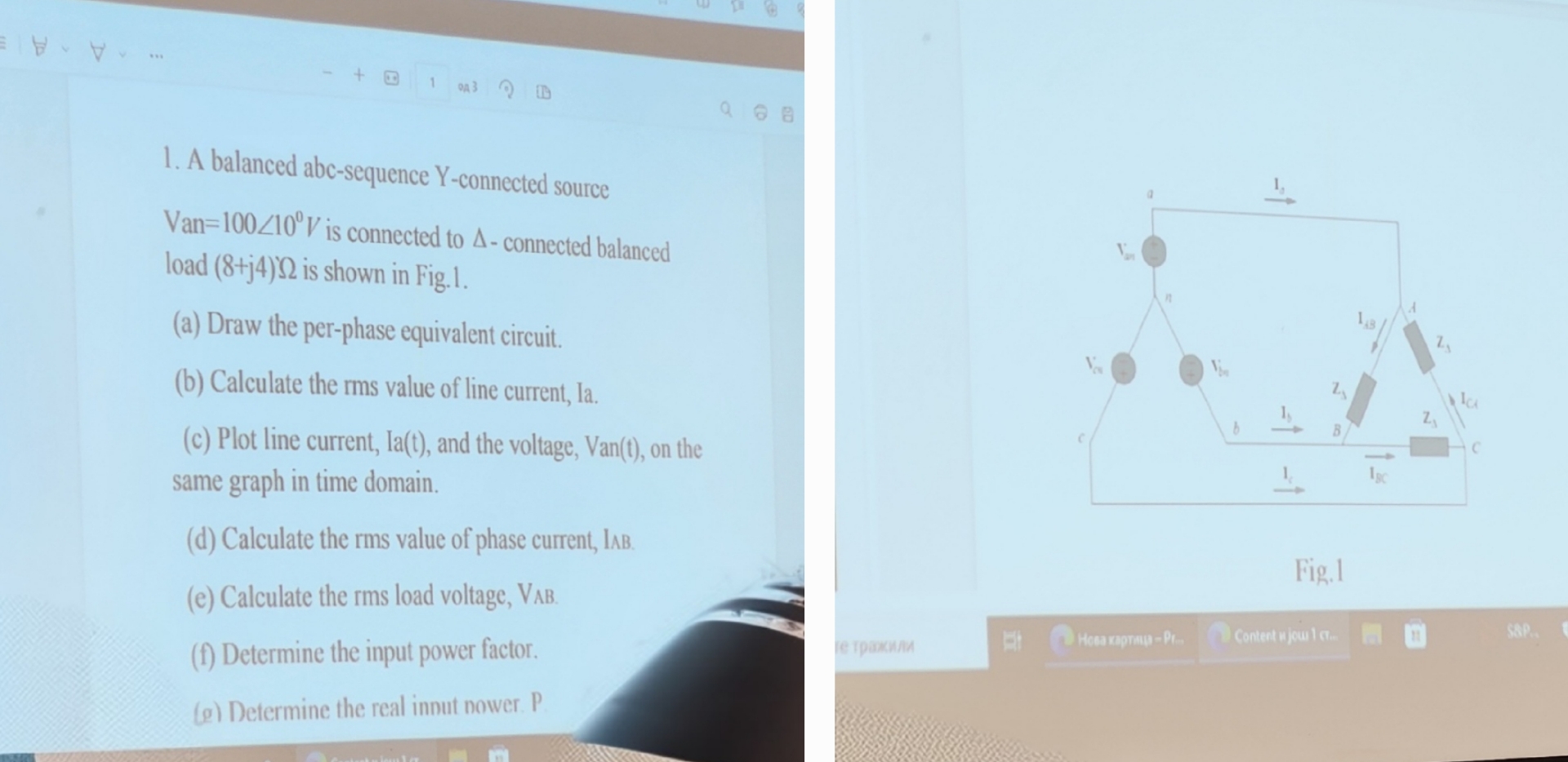 Solved A balanced abc-sequence Y-connected source Van | Chegg.com