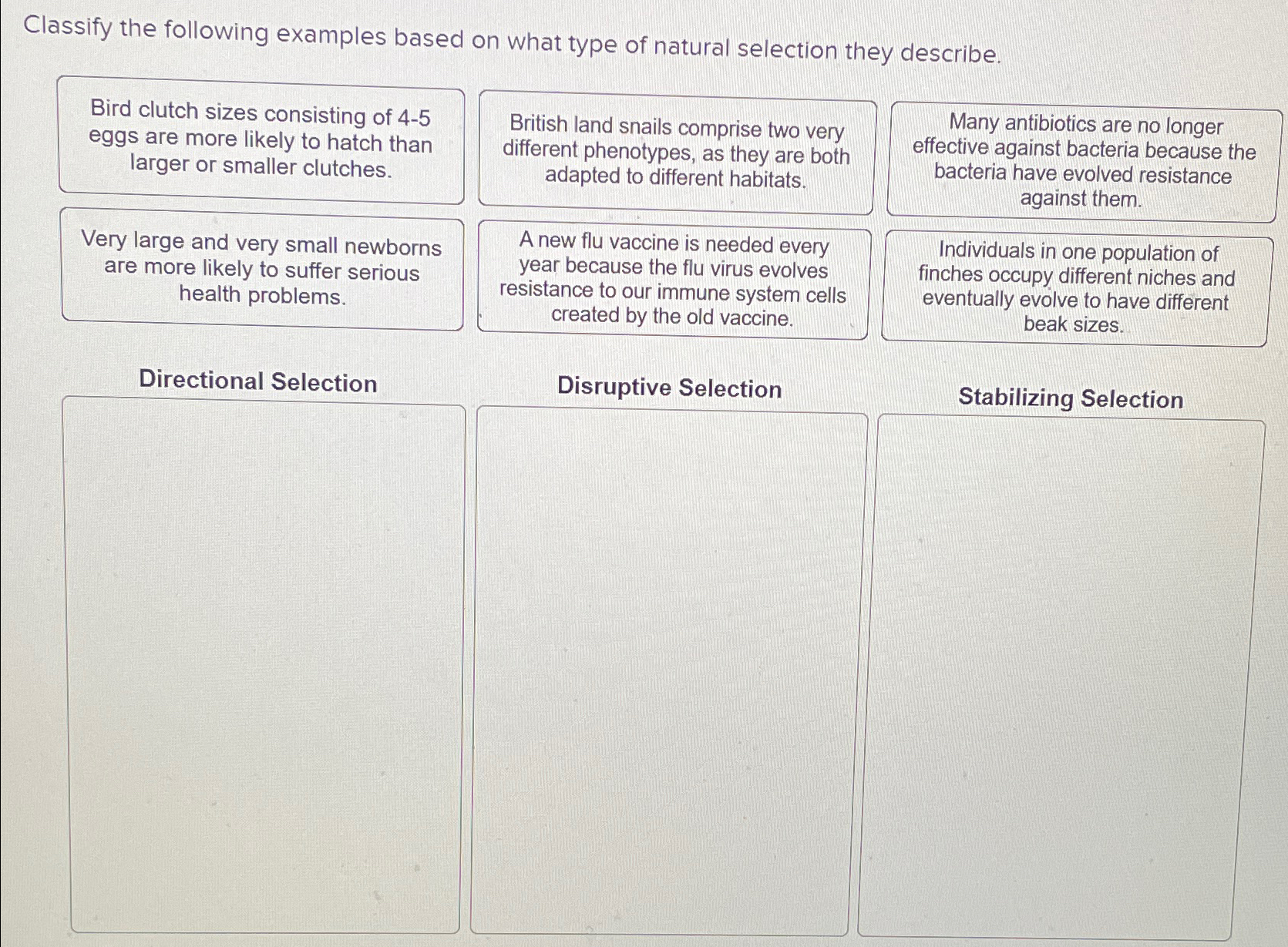 Solved Classify the following examples based on what type of | Chegg.com