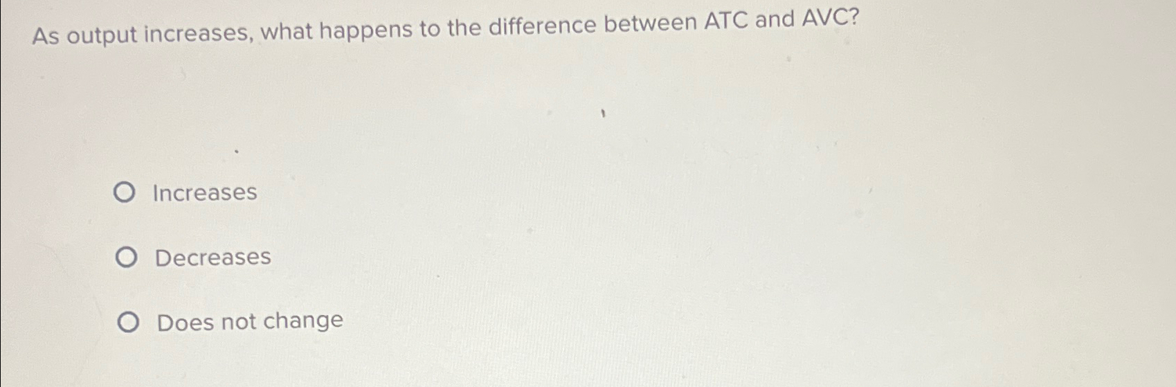 Solved As output increases, what happens to the difference | Chegg.com