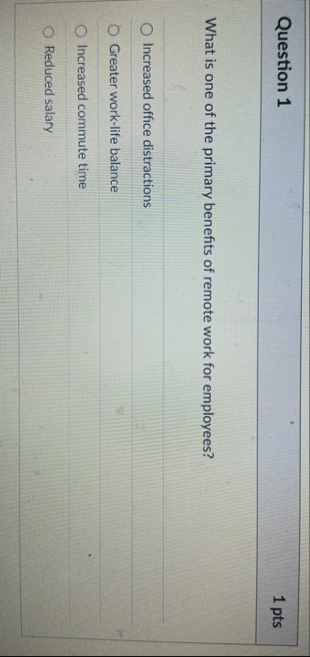 Solved Question 11 ﻿ptsWhat is one of the primary benefits | Chegg.com