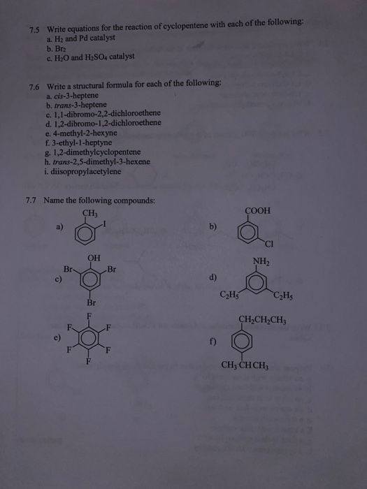 Solved Homework Problems 7.1 Write condensed structures for | Chegg.com