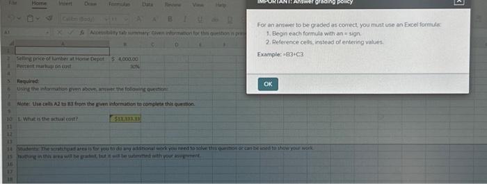 Solved For an answer to be graded as correct you must use an | Chegg.com