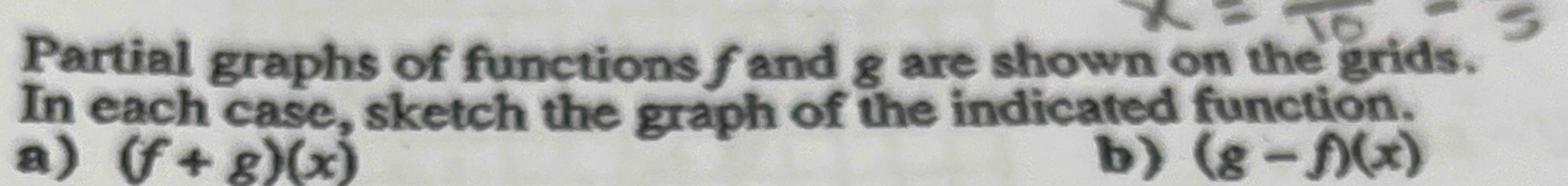 Solved Partial graphs of functions f ﻿and g ﻿are shown on | Chegg.com
