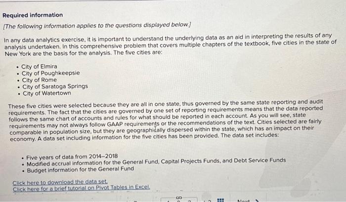 Required information [The following information | Chegg.com