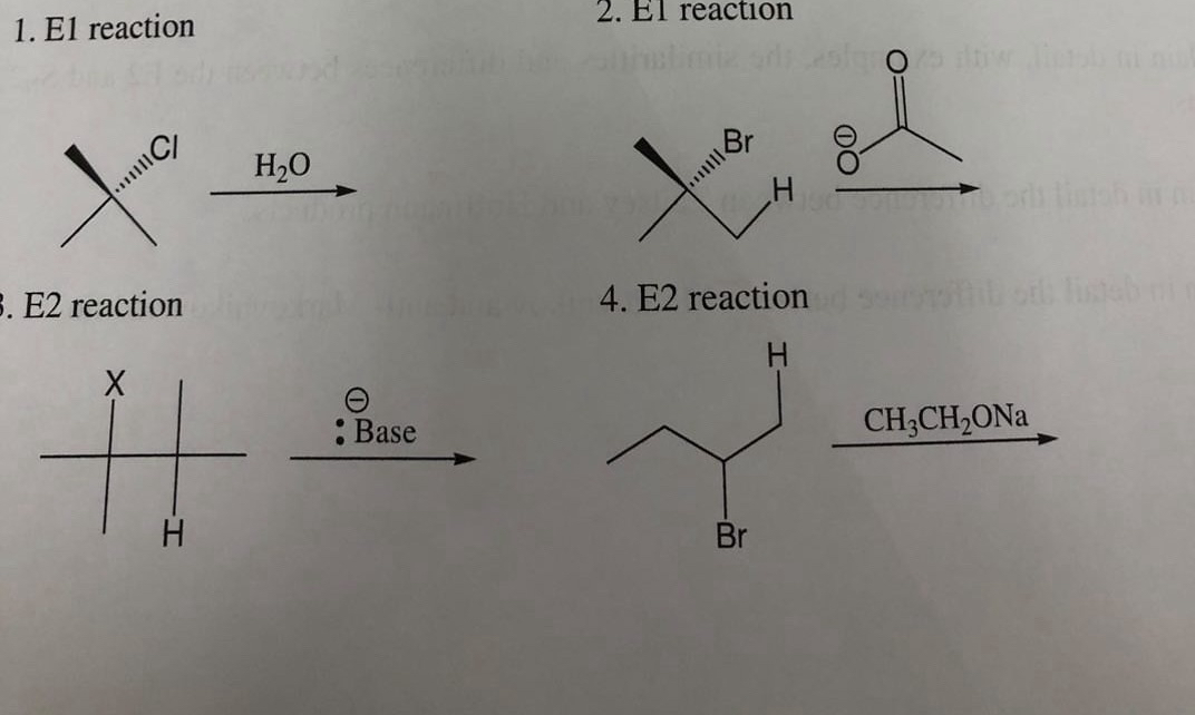 Solved Reaction mechanisms and rwaxtion pathway E1 | Chegg.com