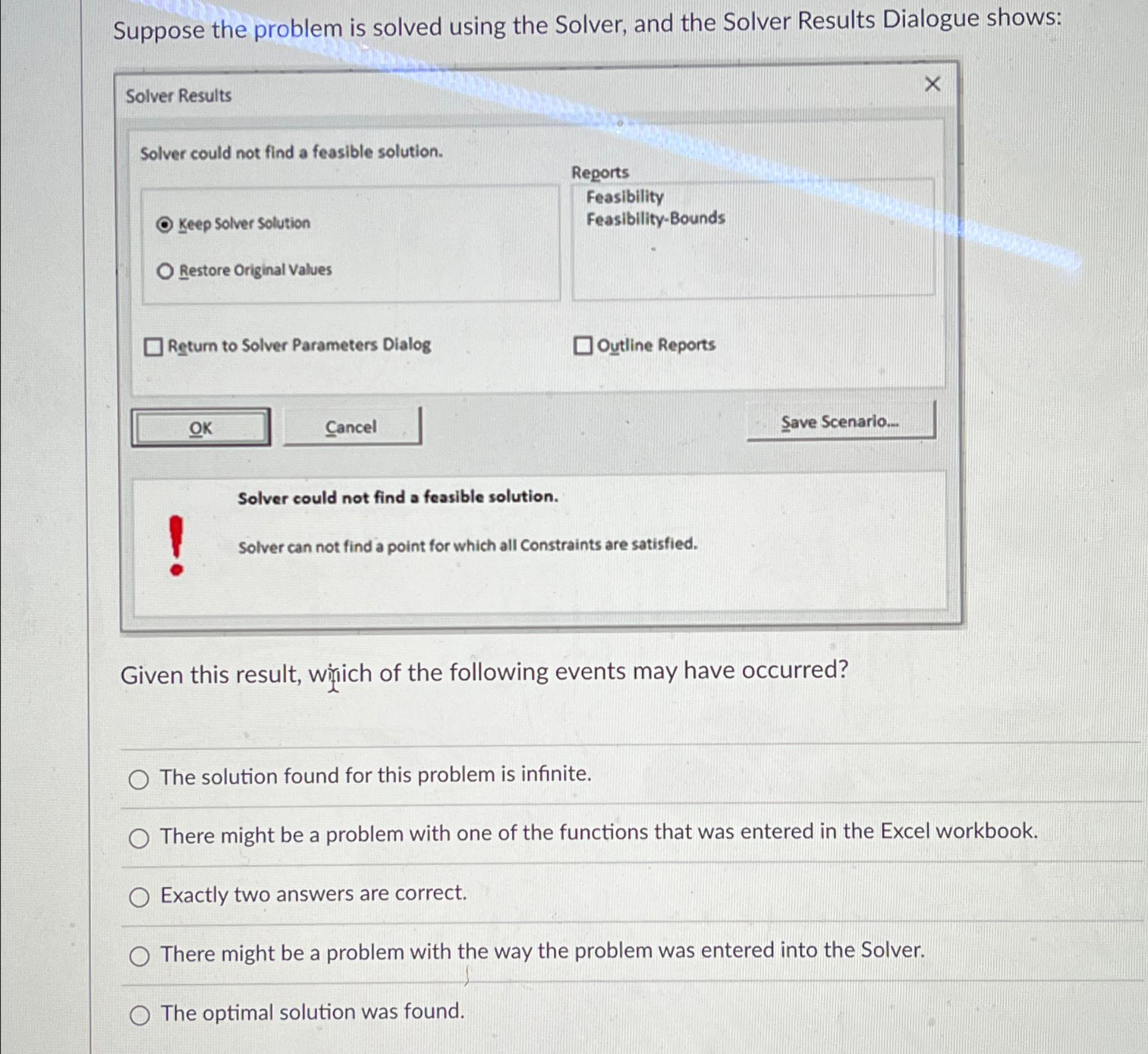 Solved Suppose the problem is solved using the Solver, and | Chegg.com