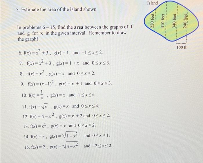 Solved 5. Estimate the area of the island shown In problems | Chegg.com