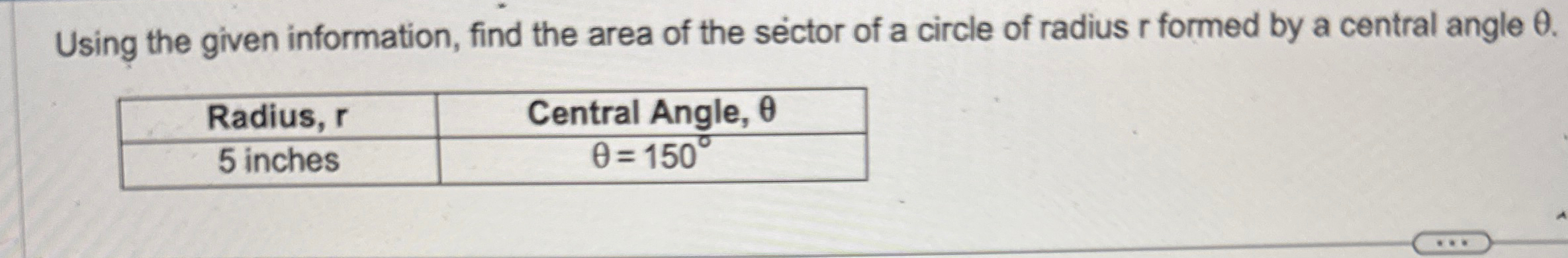 Solved Using the given information, find the area of the | Chegg.com Solved Using the given information, find the area of the | Chegg.com