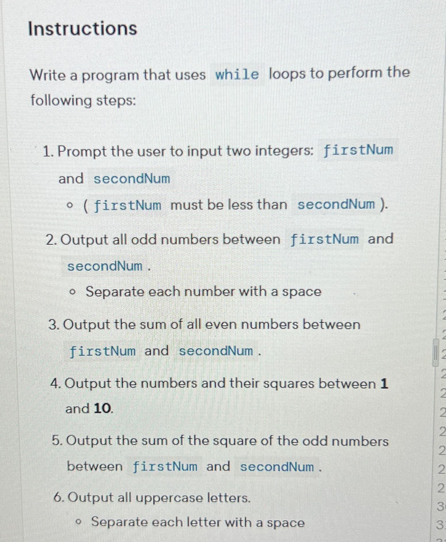 Solved Instructionswrite A Program That Uses While Loops To 7080