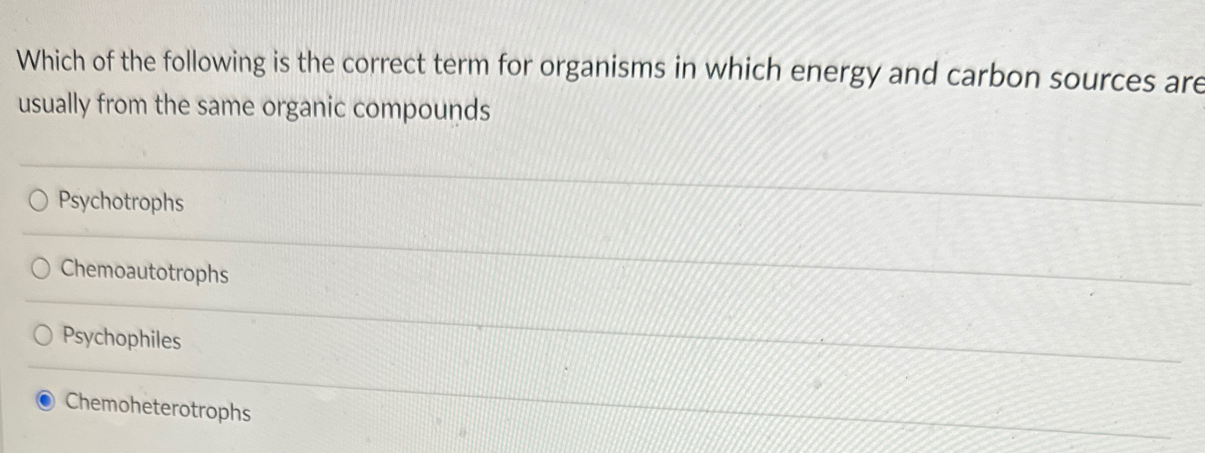 Solved Which of the following is the correct term for | Chegg.com