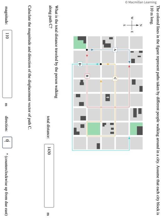 Solved The colored lines in the figure represent paths taken | Chegg.com