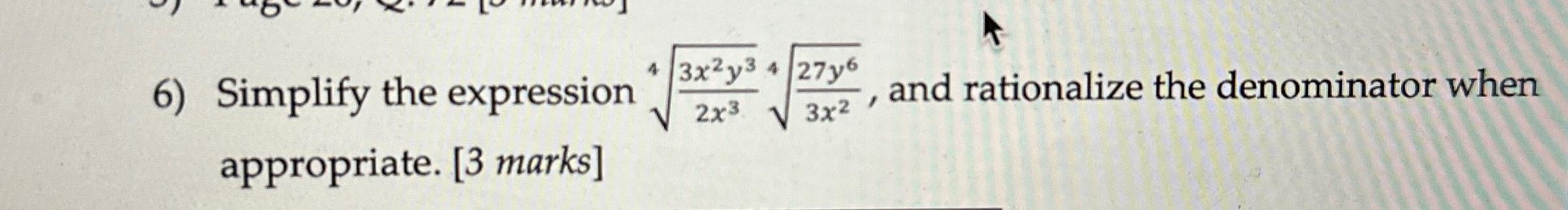 Solved simplify Simplify the expression 3x2y32x3427y63x24, | Chegg.com