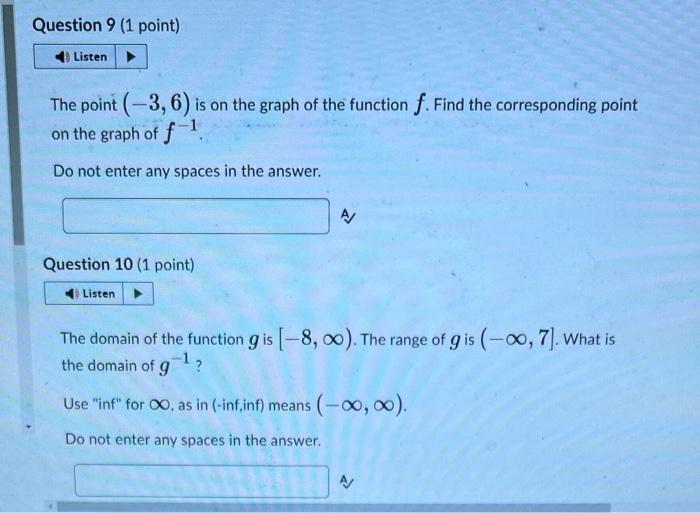 Solved The point (−3,6) is on the graph of the function f. | Chegg.com