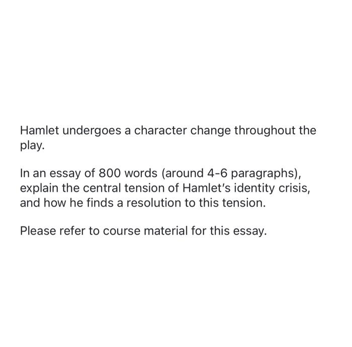 Hamlet undergoes a character change throughout the | Chegg.com