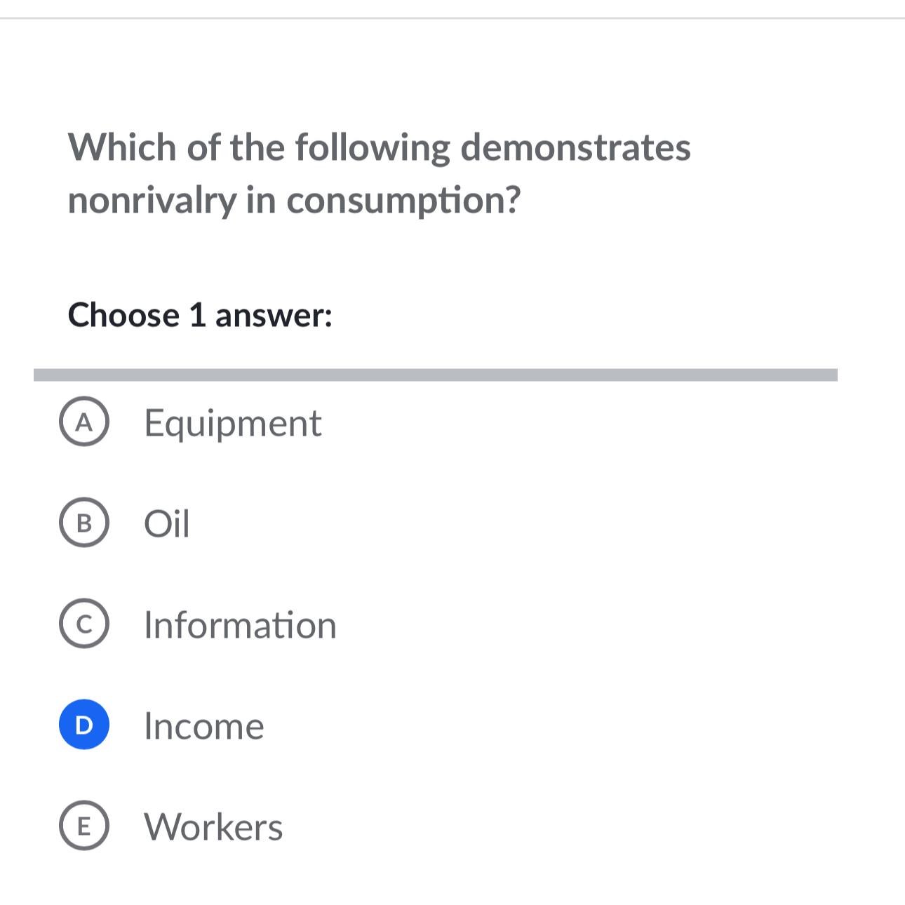 Solved Which of the following demonstrates nonrivalry in | Chegg.com