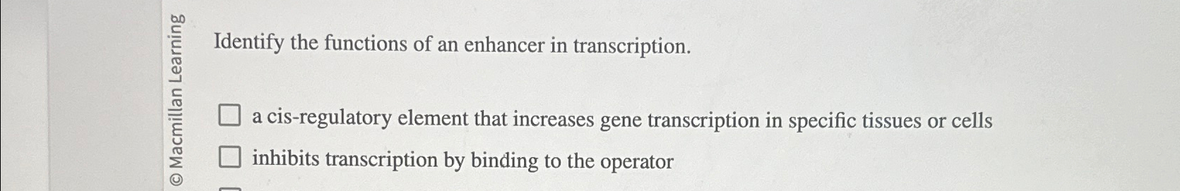 Solved obrace(0E) ﻿Identify the functions of an enhancer in | Chegg.com