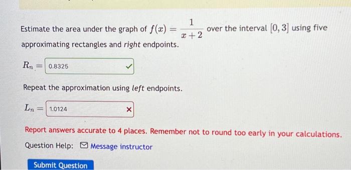Solved Estimate the area under the graph of f(x) = | Chegg.com
