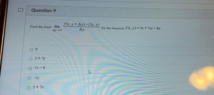 Solved Find the limit \\( \\lim _{\\Delta y \\rightarrow 0} | Chegg.com