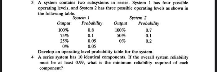Solved 3 A system contains two subsystems in series. System | Chegg.com