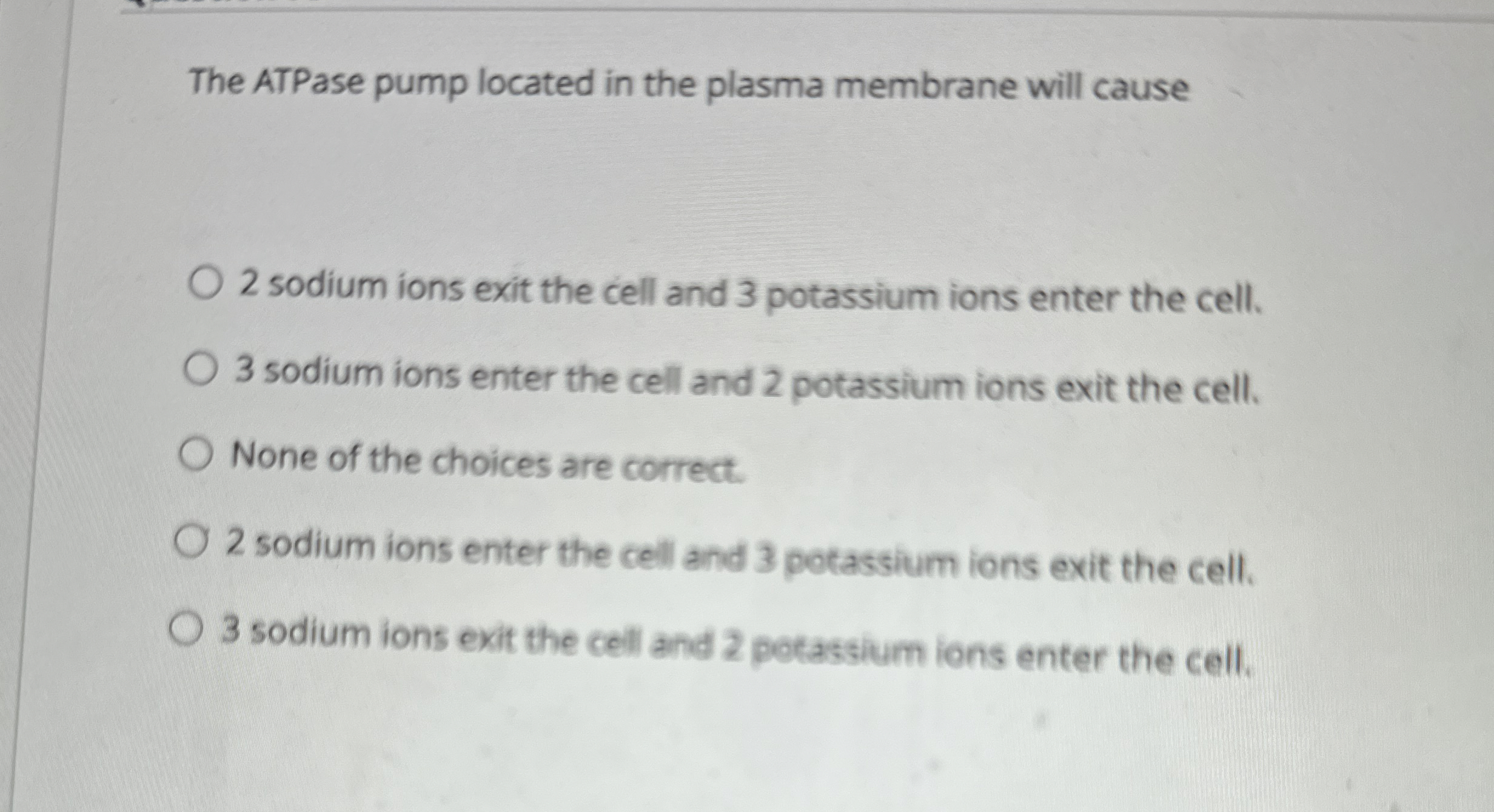 Solved The ATPase pump located in the plasma membrane will | Chegg.com