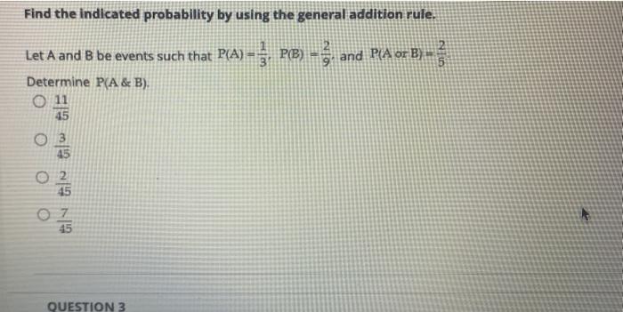 Solved Find the indicated probability by using the general | Chegg.com