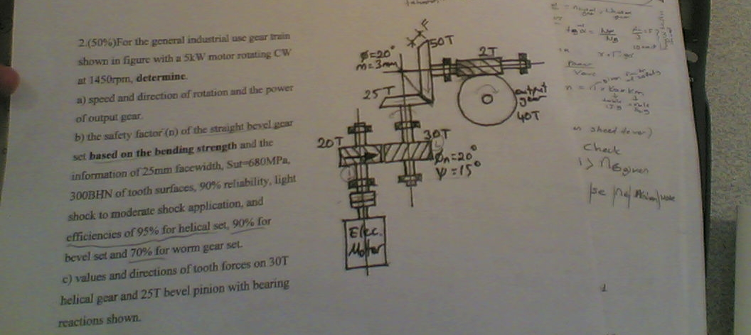 Solved (50%) ﻿For the general industrial use gear train | Chegg.com