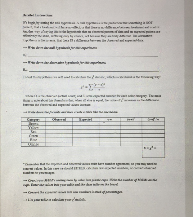 M&M Statistical Analysis - Chi-squared GoF Test | Chegg.com