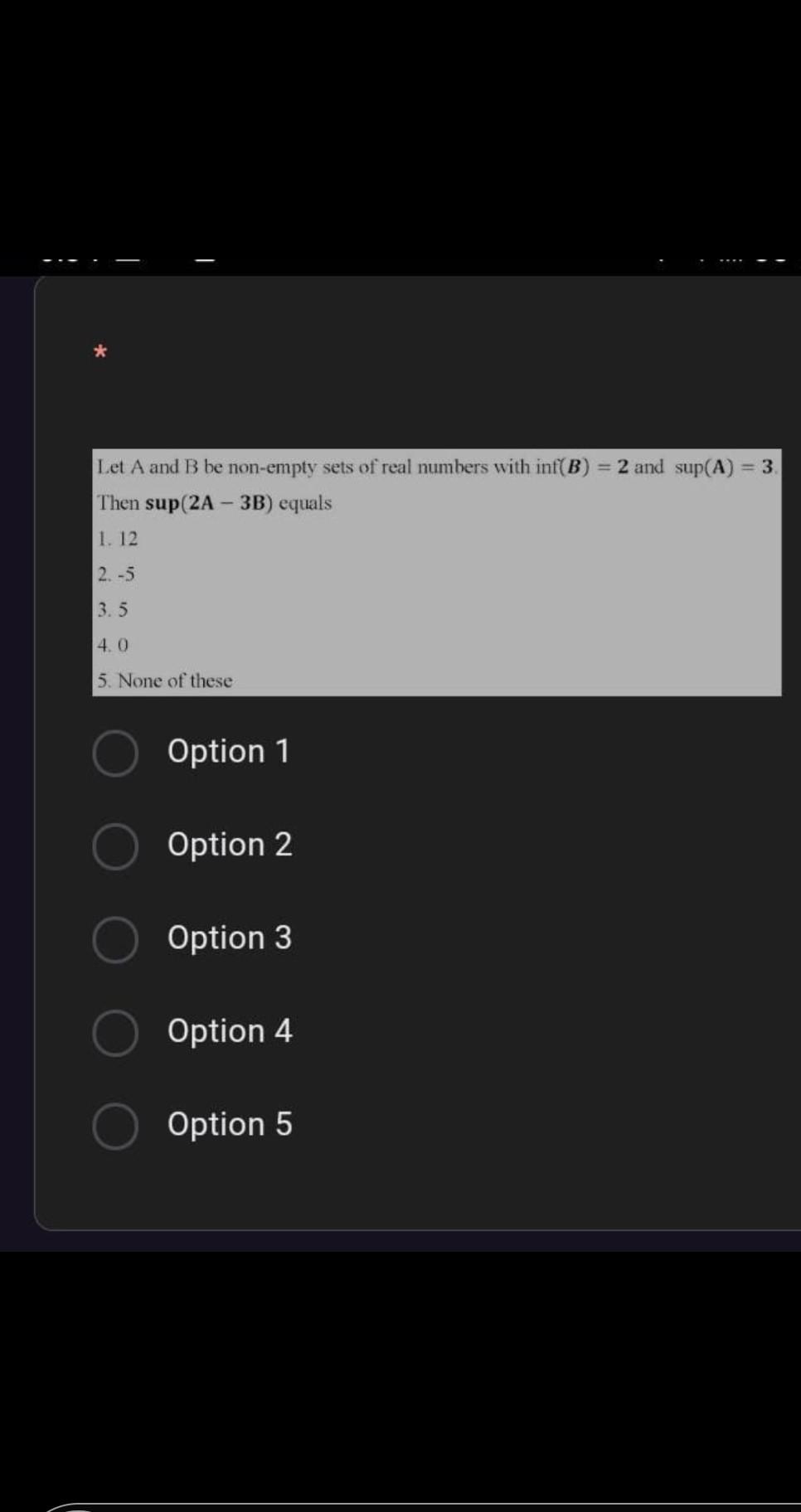 Solved Let A and B be non-empty sets of real numbers with | Chegg.com