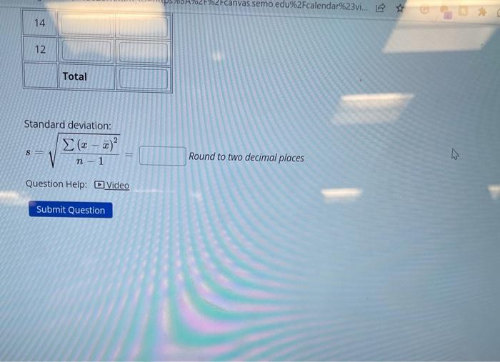 Solved We are going to calculate the standard deviation for | Chegg.com