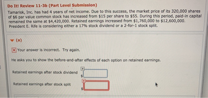 Solved Do It! Review 11-3b (Part Level Submission) Tamarisk, | Chegg.com